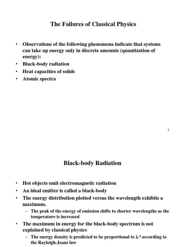 Failure of Classical Mechanics | PDF | Wave Function | Photoelectric Effect