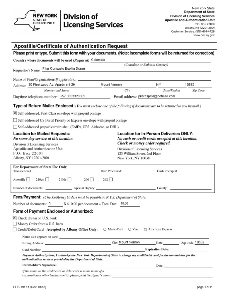 Apostille Form 1917 | PDF | Notary Public | Credit Card
