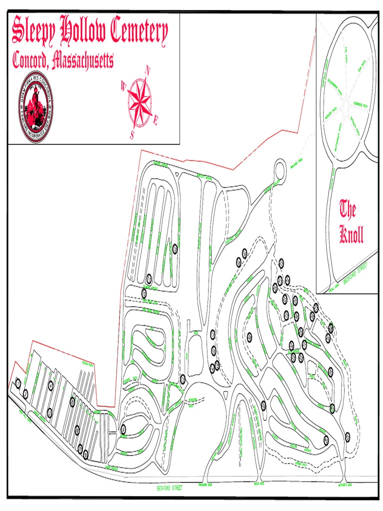 Sleepy Hollow Grave Map | PDF | Concord | Henry David Thoreau