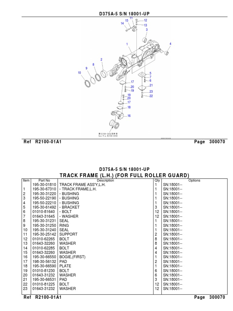 Track Frame (L.H.) (For Full Roller Guard) | PDF | Manufactured Goods ...