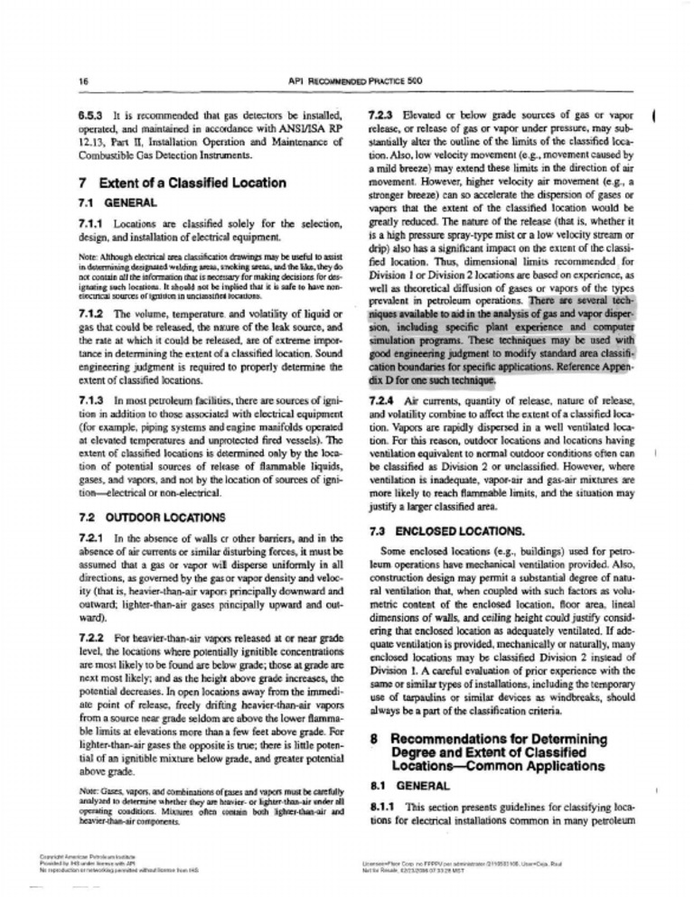 Api RP 500 7.2.3 | PDF