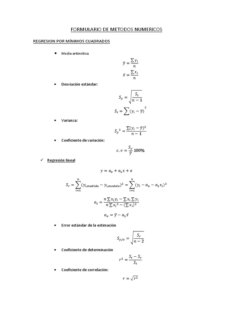 Formulario de Metodos Numericos | Descargar gratis PDF | Spline ... Formulario de Metodos Numericos | Descargar gratis PDF | Spline ...