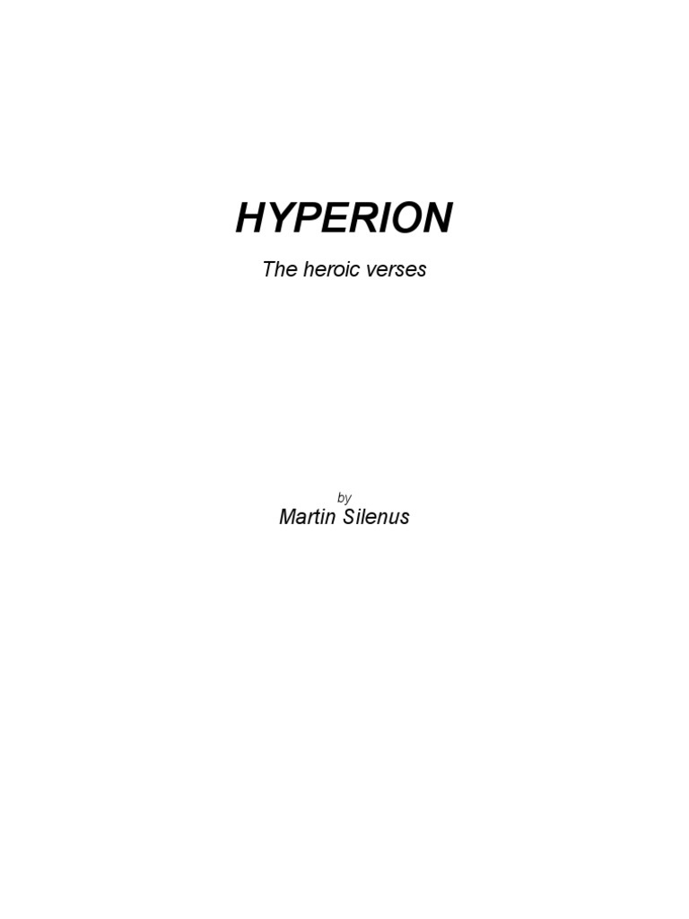 Hyperion: The Heroic Verses | PDF