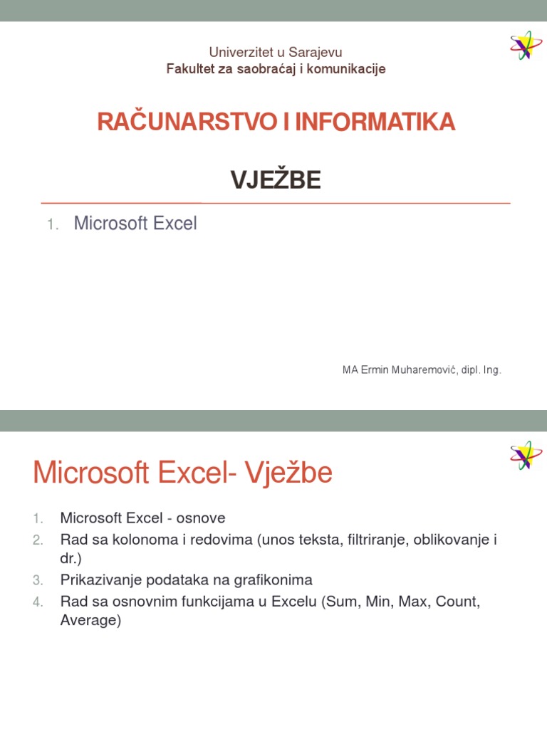 RII - Vjezbe 3 - Excel | PDF