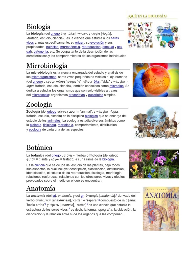 Biología Microbiologia y Zoologia Botanica | PDF | Biología Celular ...