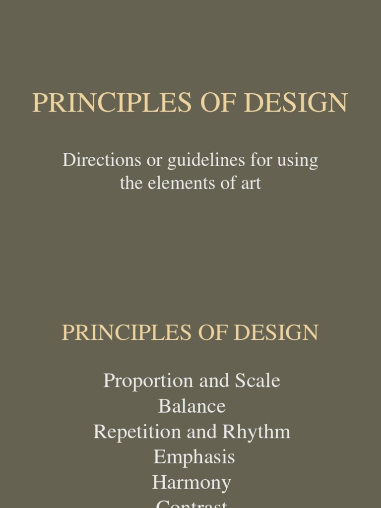 Principles of Deisgn | PDF | Composition (Visual Arts) | Rhythm