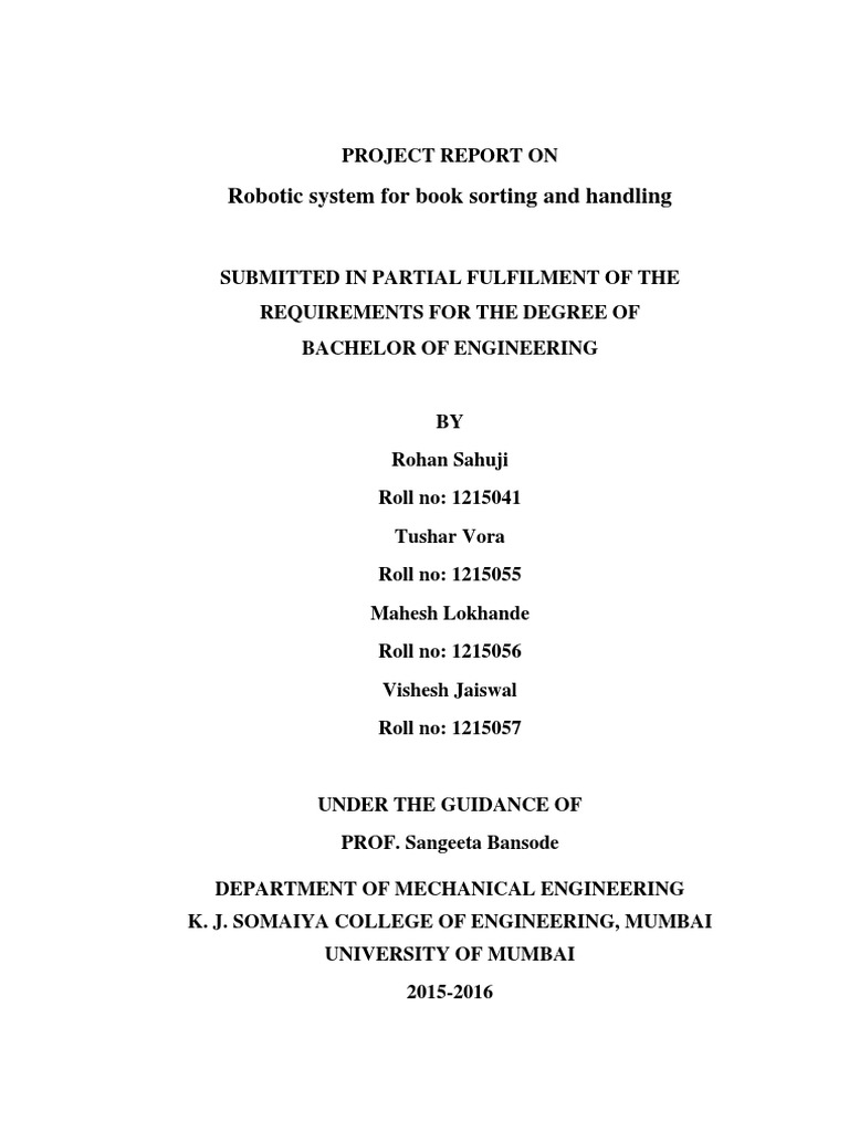 Robotic System For Book Sorting and Handling | PDF | Robot | Robotics