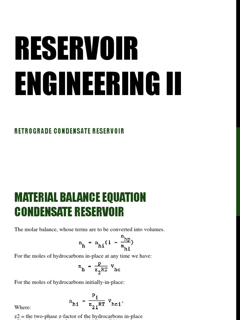 Retrograde Condensate Reservoir MBE | PDF | Petroleum Reservoir | Gases