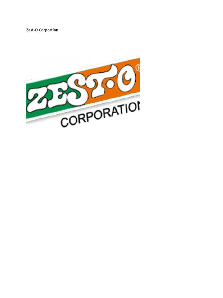 Zest 0 Corp | PDF | Drink | Foods
