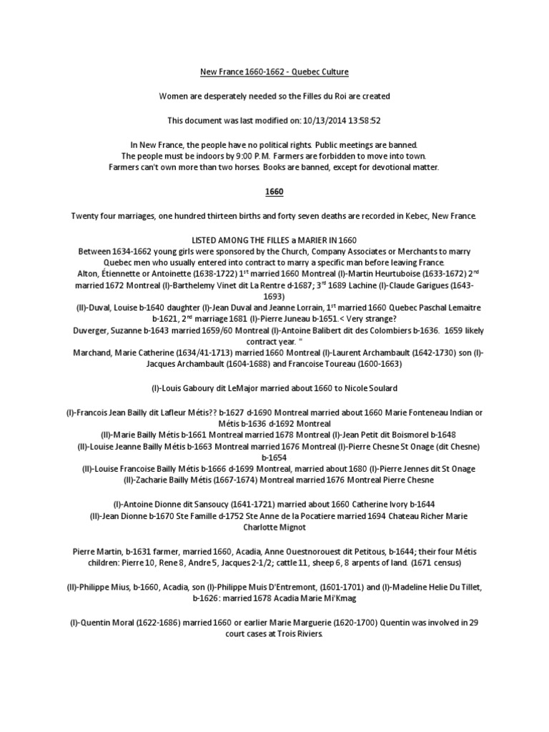New France 1660 | Download Free PDF | New France