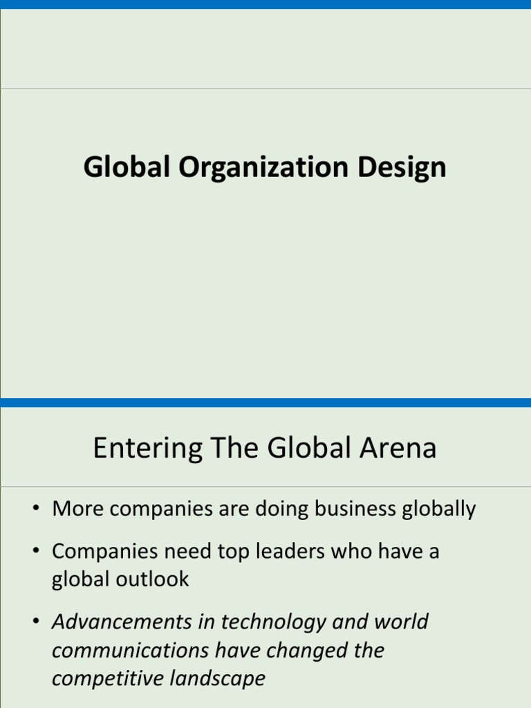 Global Organizational Design | PDF | Multinational Corporation | Business