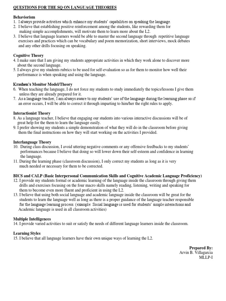 Language Learning Questionnaire Insights | PDF | Second Language ...
