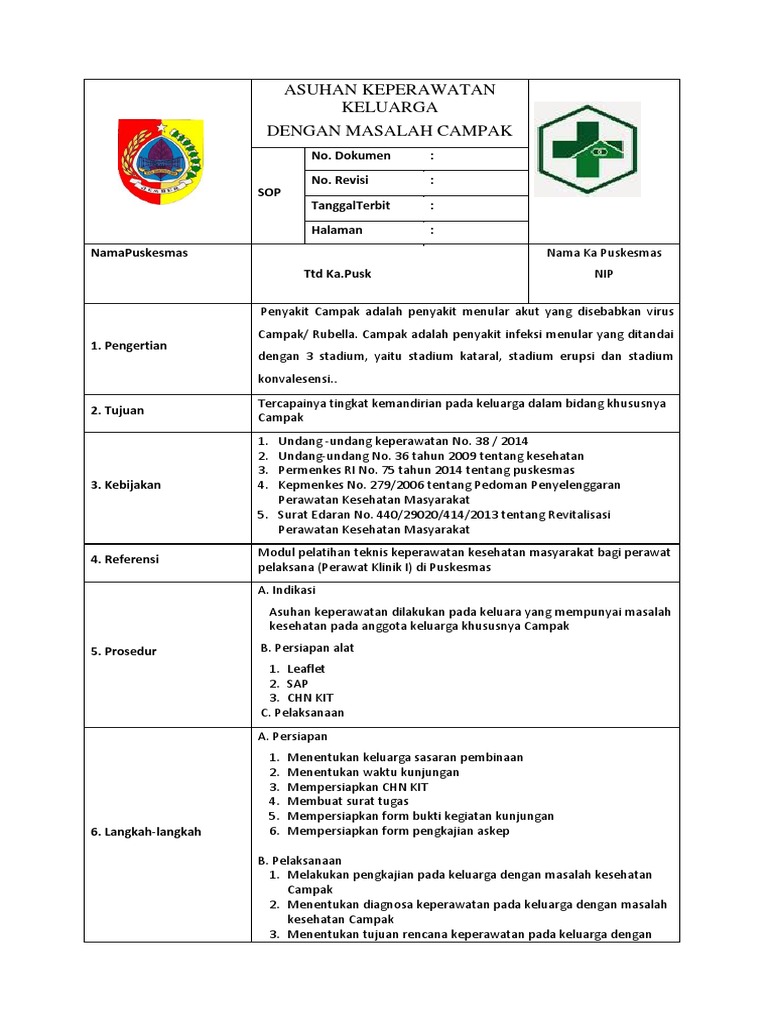 Sop Askep Keluarga Campak | PDF