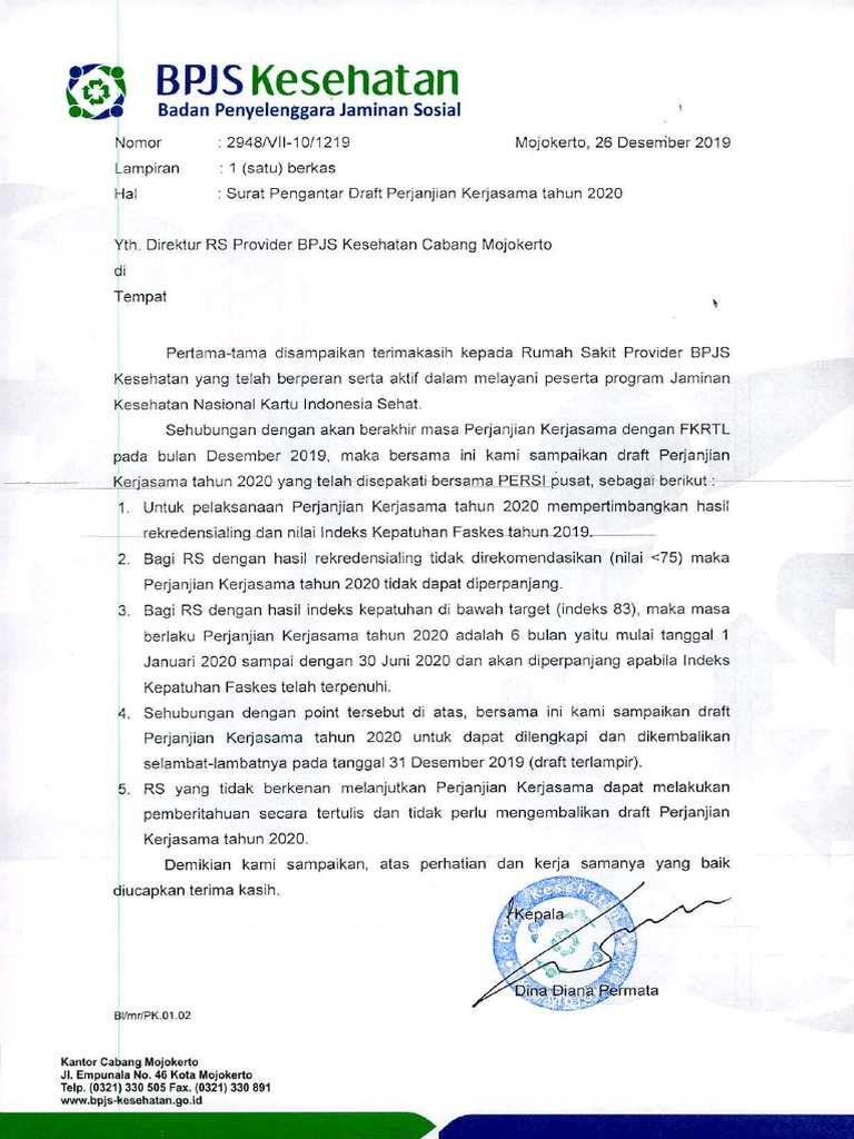 Pengantar Draft PKS BPJS | PDF