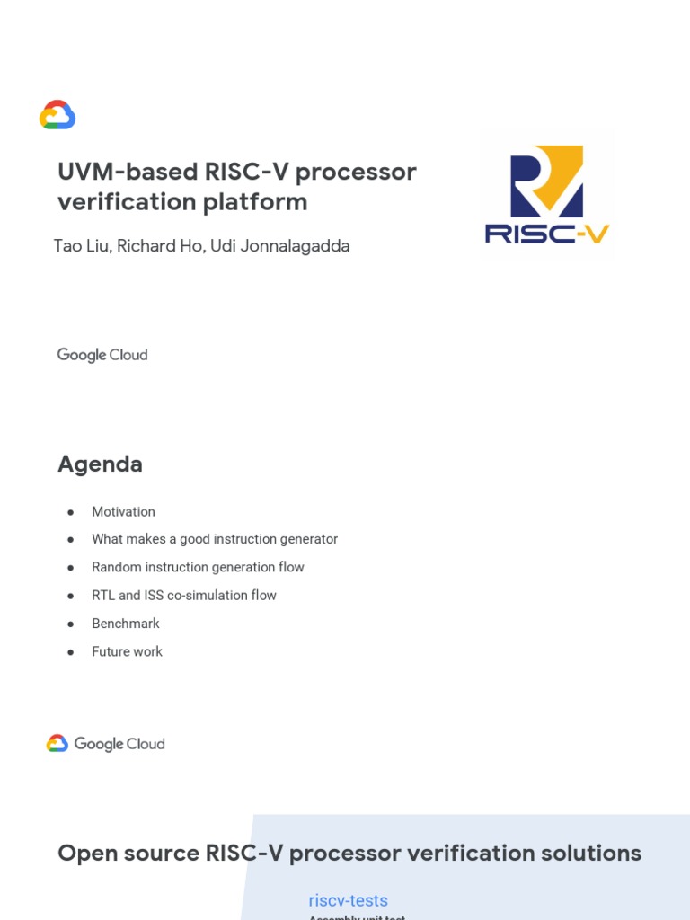 14.25 Tao Liu Richard Ho UVM Based RISC V Processor Verification Platform | PDF | Office ...