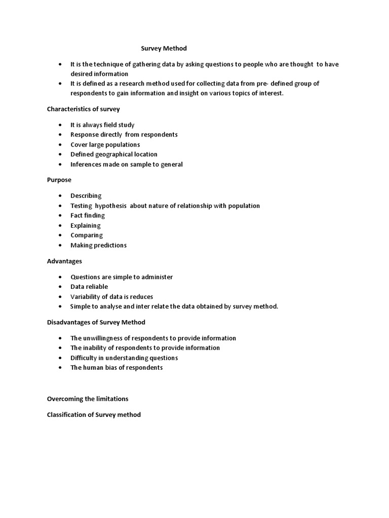Survey Method | PDF