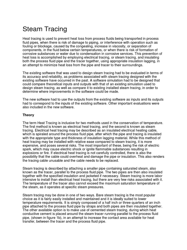 Steam Tracing | PDF | Heat Transfer | Thermal Insulation
