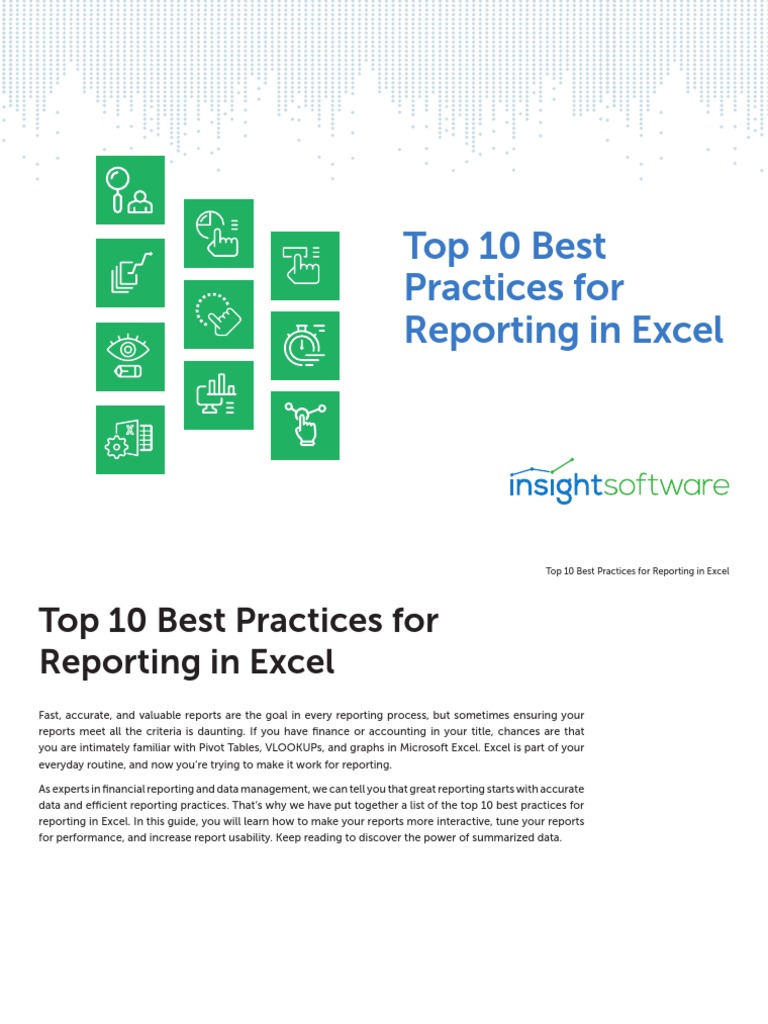 Top 10 Best Practices For Reporting in Excel | PDF | Microsoft Excel ...