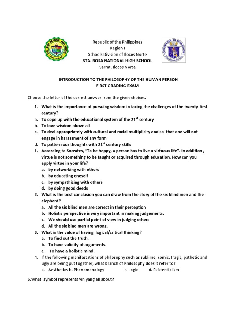 FINAL MIDTERM EXAM IN PHILO 1st SEM | Download Free PDF | Phenomenology (Philosophy) | Reason