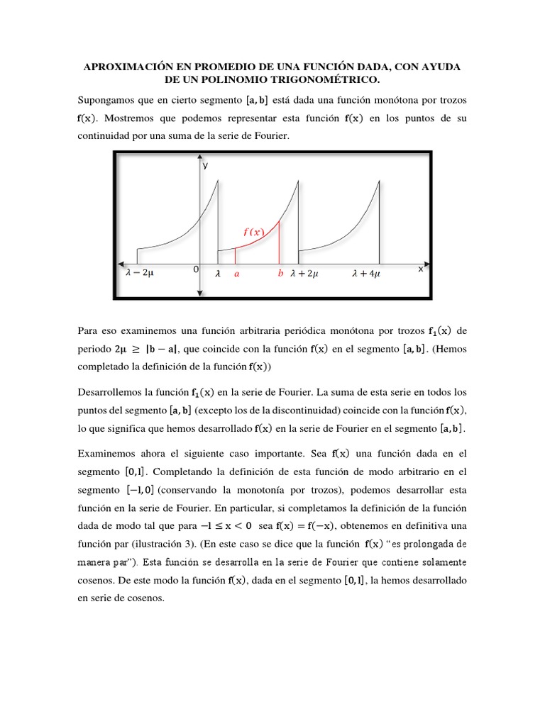 Aproximación y Dirichlet | PDF | Series de Fourier | Función continua