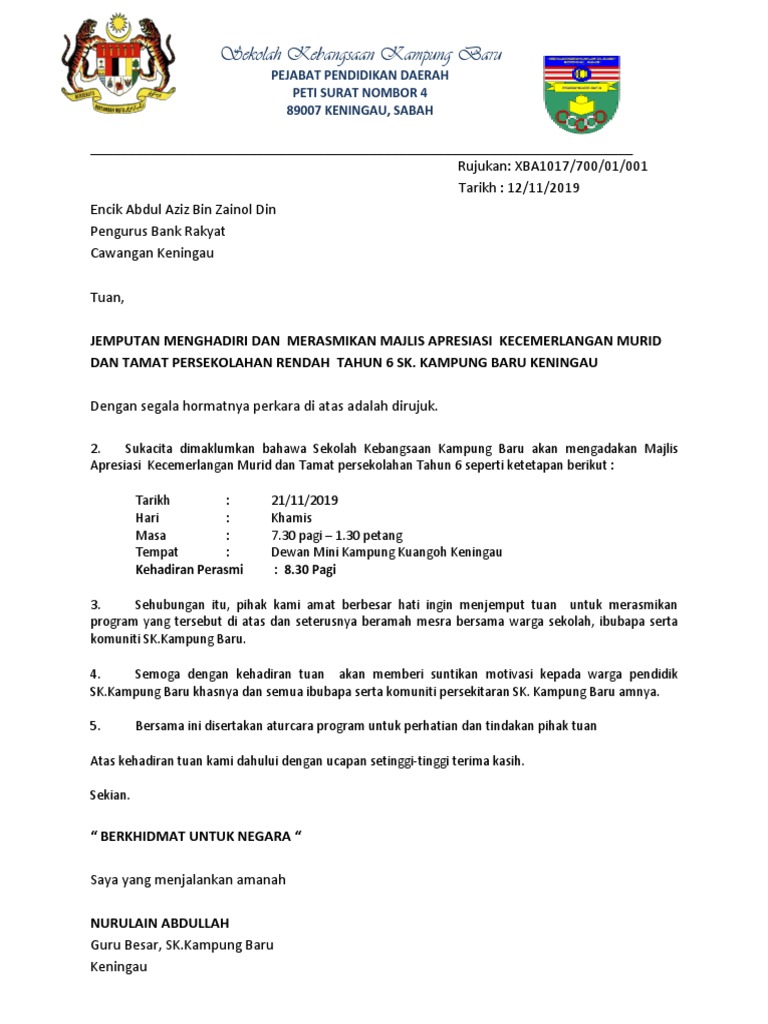 Jemputan Perasmi Apresiasi 2018 | PDF