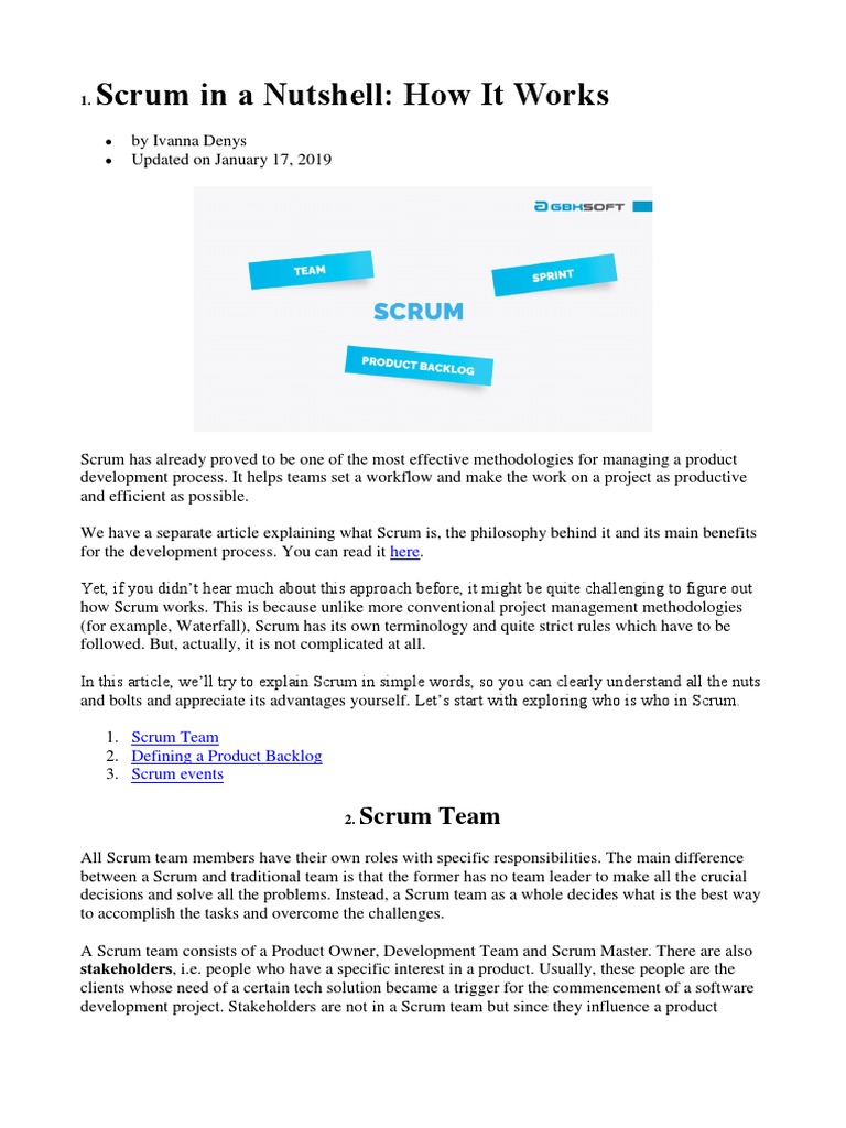 SCRUM in A Nutshell | PDF | Scrum (Software Development) | Software Development