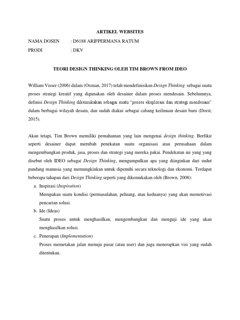 Teori Design Thinking Tim Brown | PDF