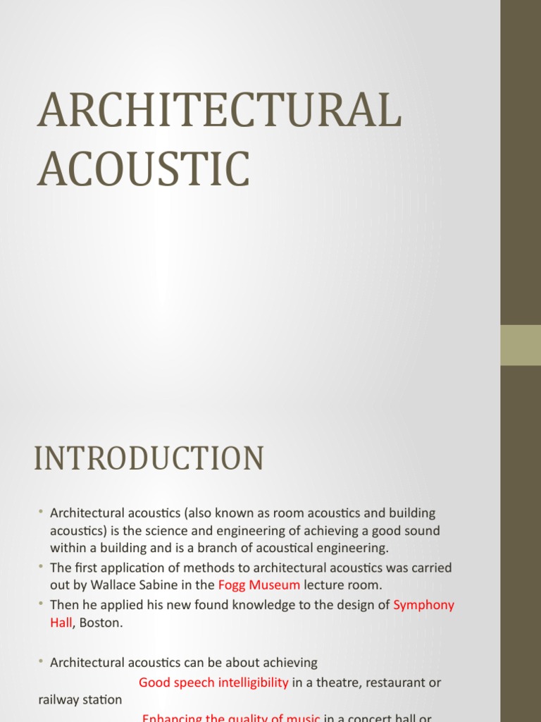 Architectural Acoustic | PDF | Acoustics | Waves