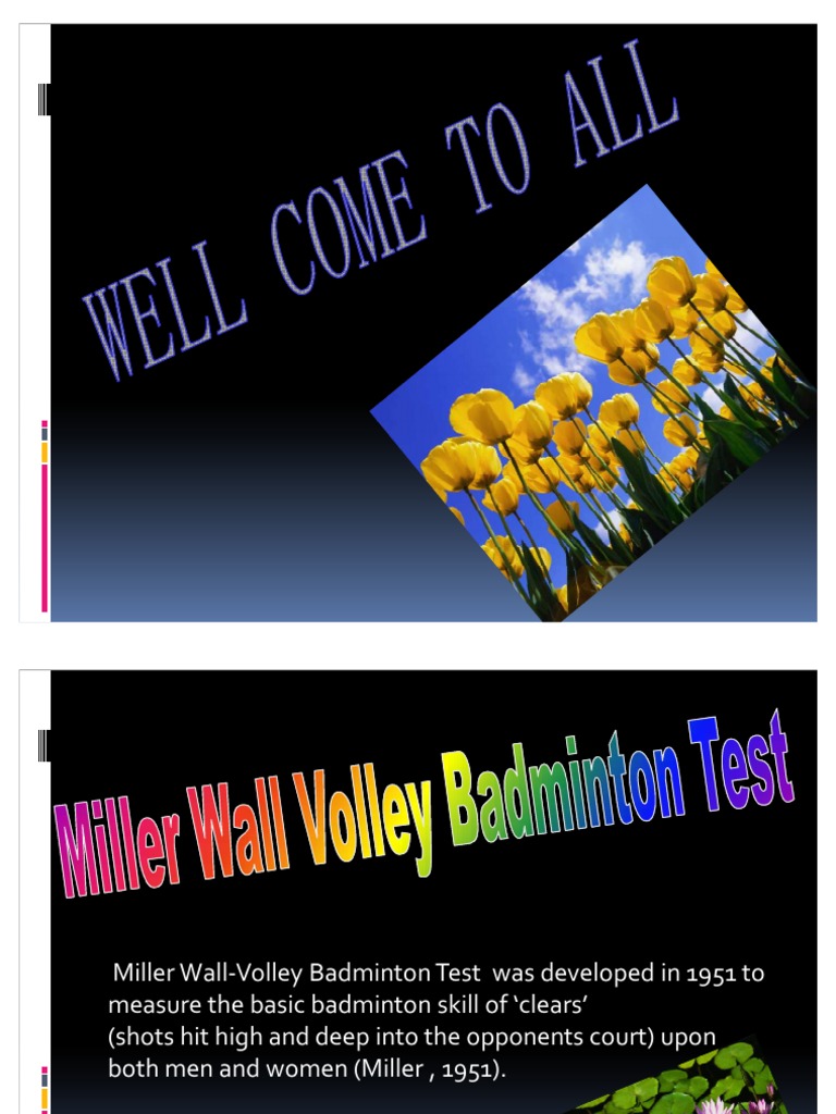 Badminton and Volleyball Skill Tests | PDF