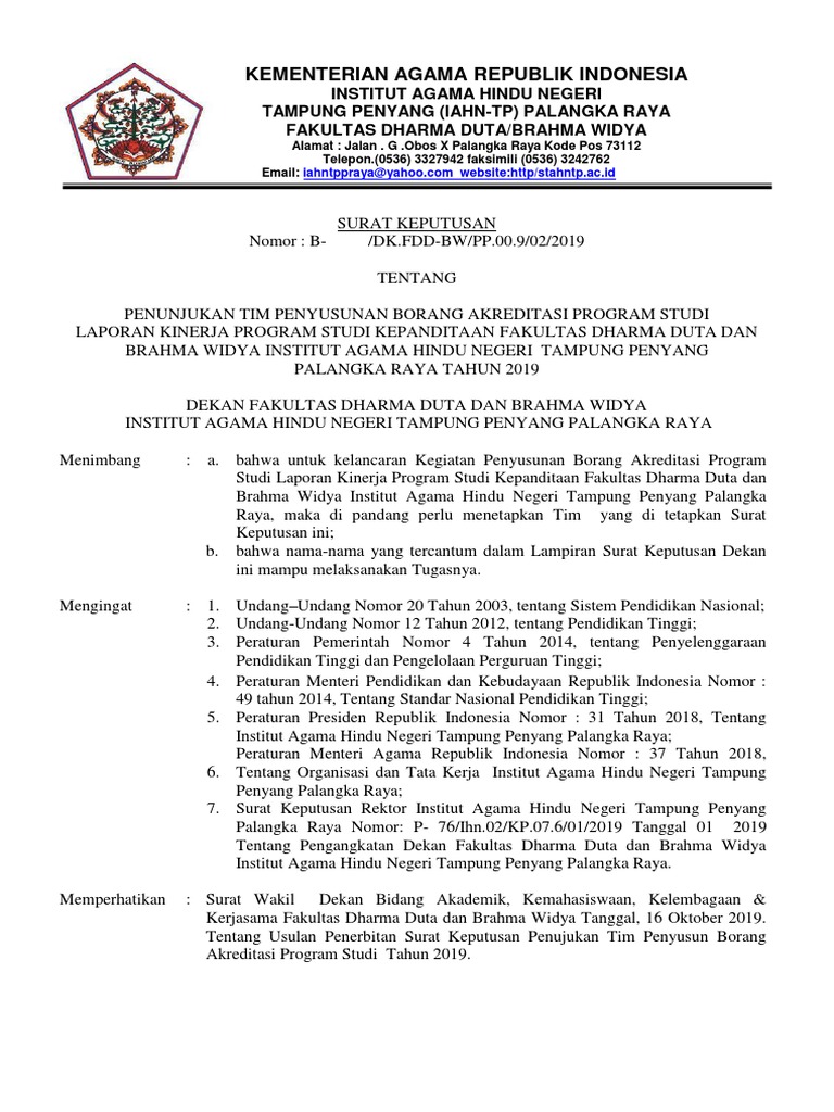 SK LKPS Program Studi Kepanditaan 2019 | PDF | Karier & Perkembangan