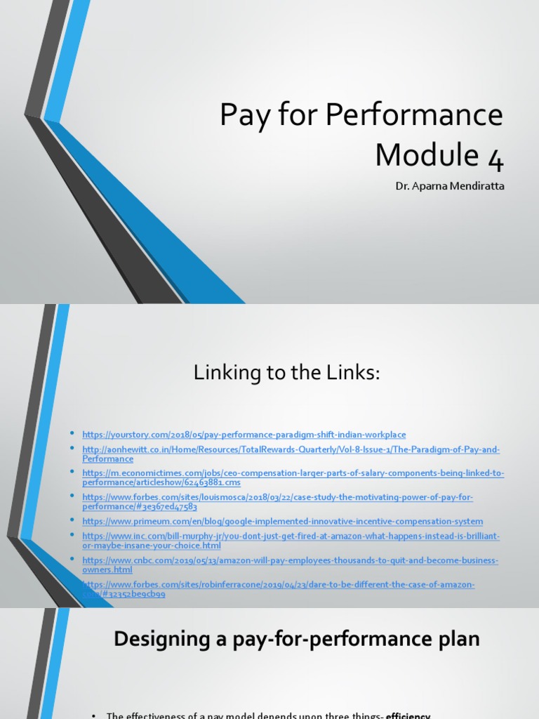 Pay For Performance | PDF | Piece Work | Incentive