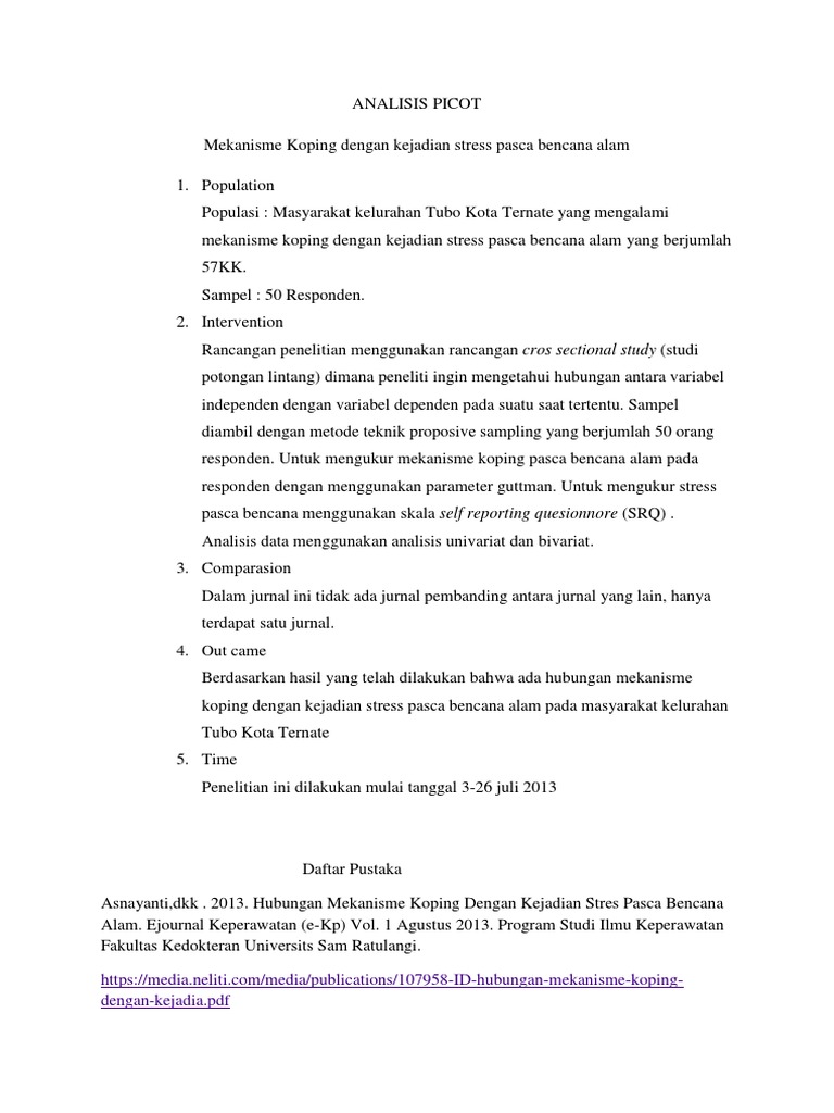 ANALISIS PICOT + dAFTAR PUSTKA | PDF