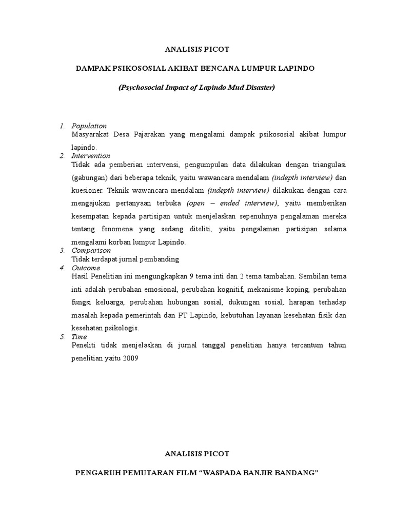Analisis PICOT Dampak Bencana dan Pendidikan | PDF