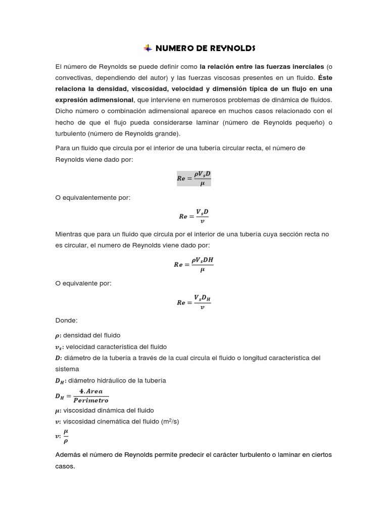 Numero de Reynolds | PDF | Numero Reynolds | Gases