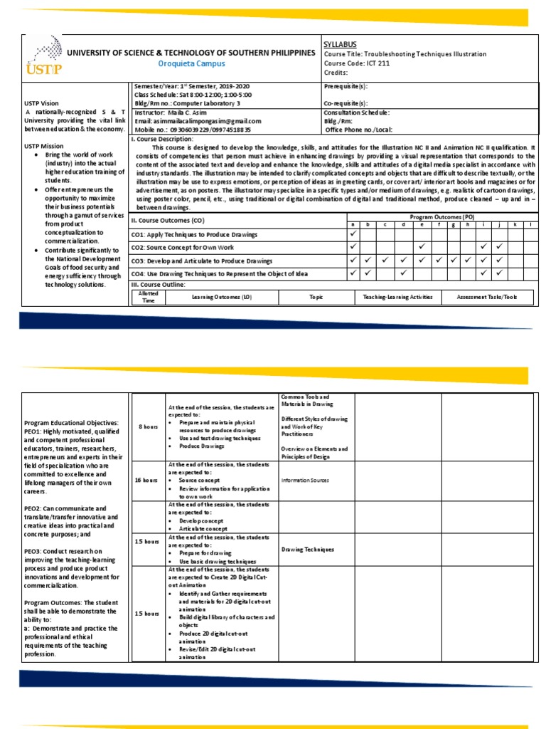 Syllabus | PDF | Drawing | Animation