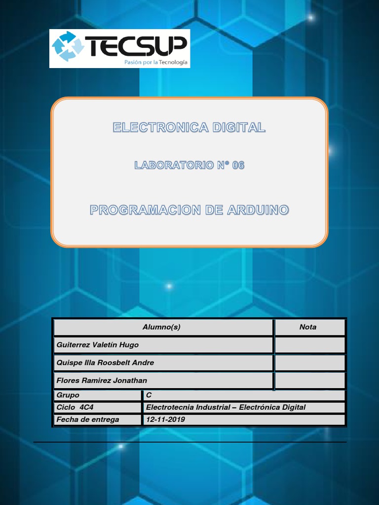 Lab 06 - Introducción A Arduino - Victor Apaza CONCLUIDO | PDF | Arduino | Tecnología digital
