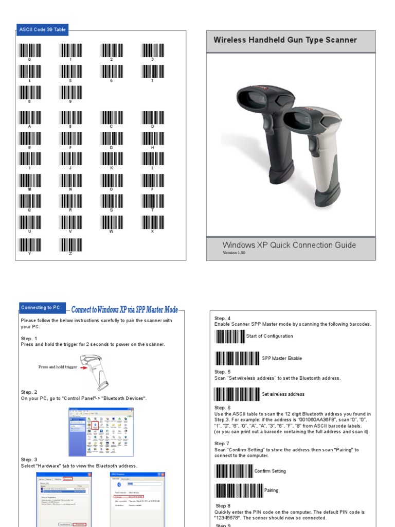 ASCII Code 39 Table PDF | PDF | Bluetooth | Image Scanner