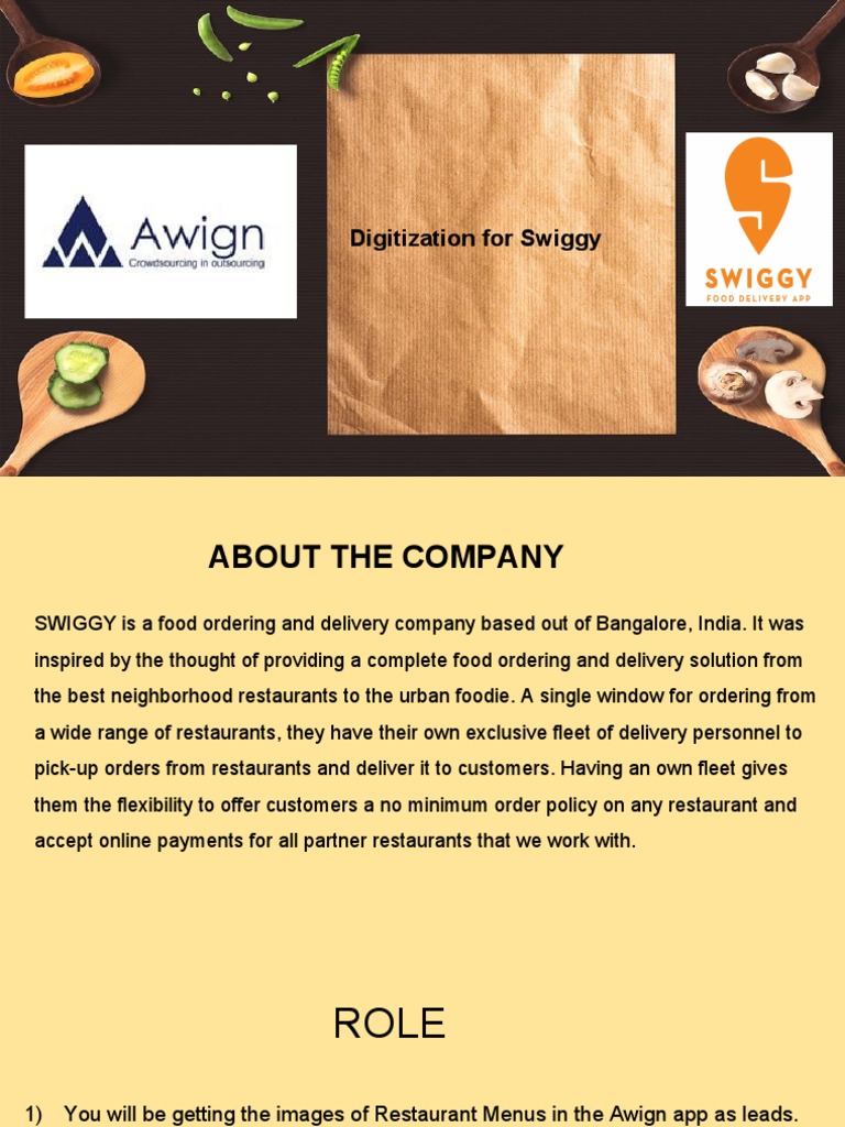 Digitization For Swiggy Training Document | PDF | Menu | Hamburgers