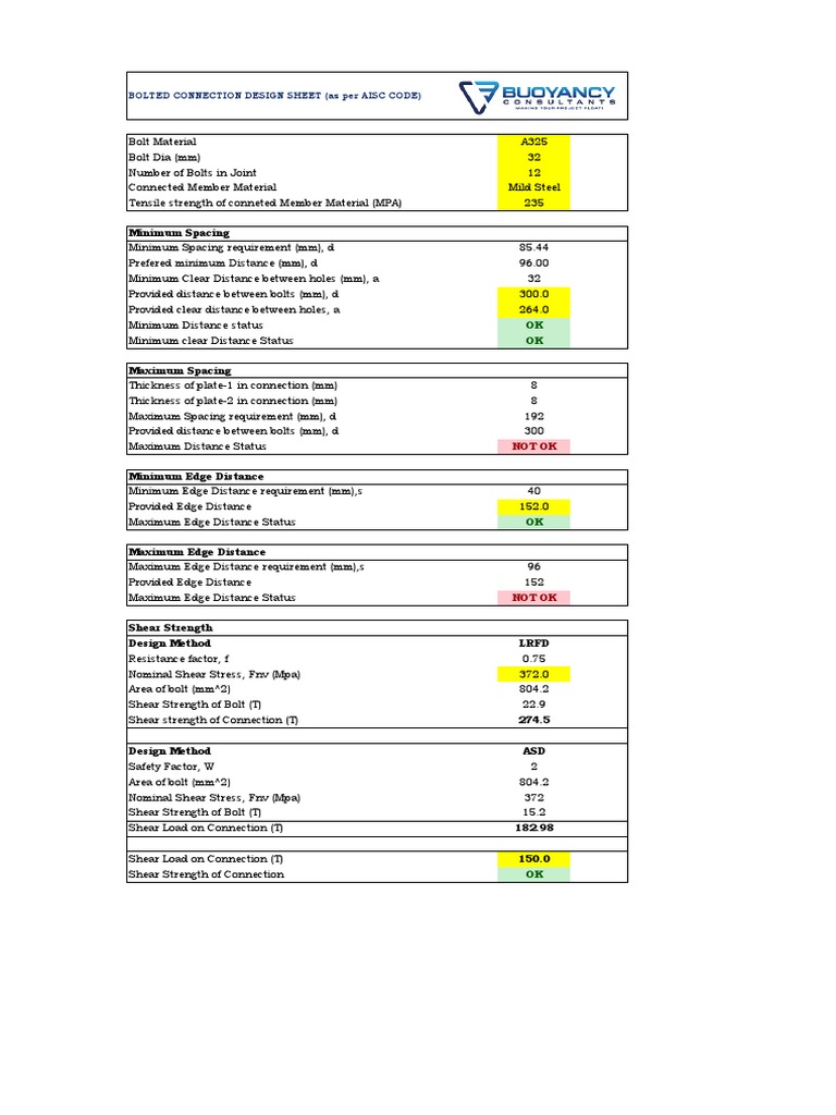 Bolt Design AISC PDF | PDF | Strength Of Materials | Screw
