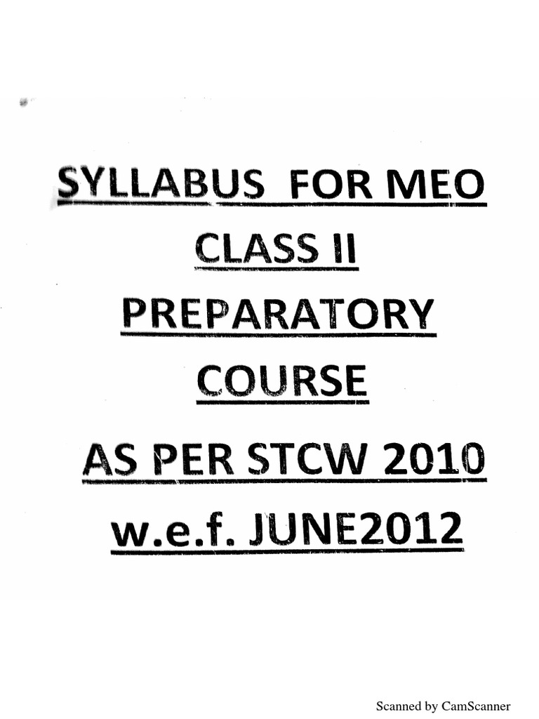 Class II Syllabus
