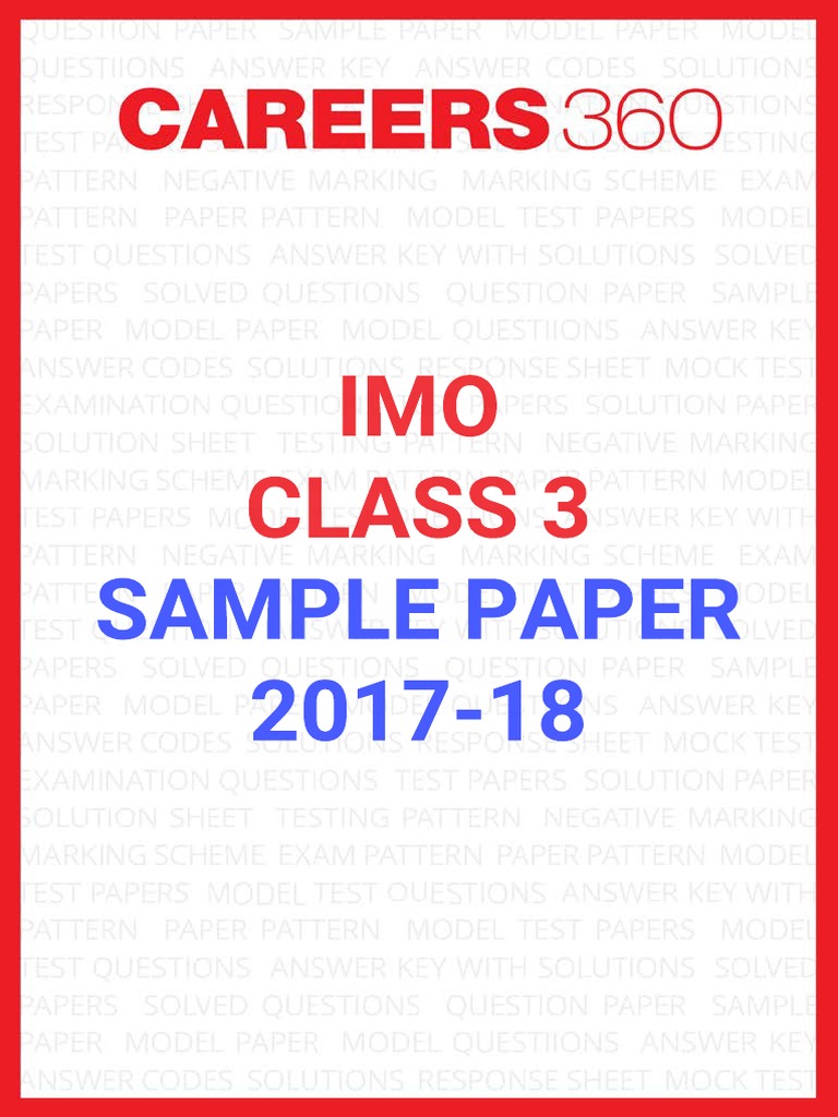 IMO Class 3 Sample Paper 2017 18 | PDF | Shape | Teaching Mathematics