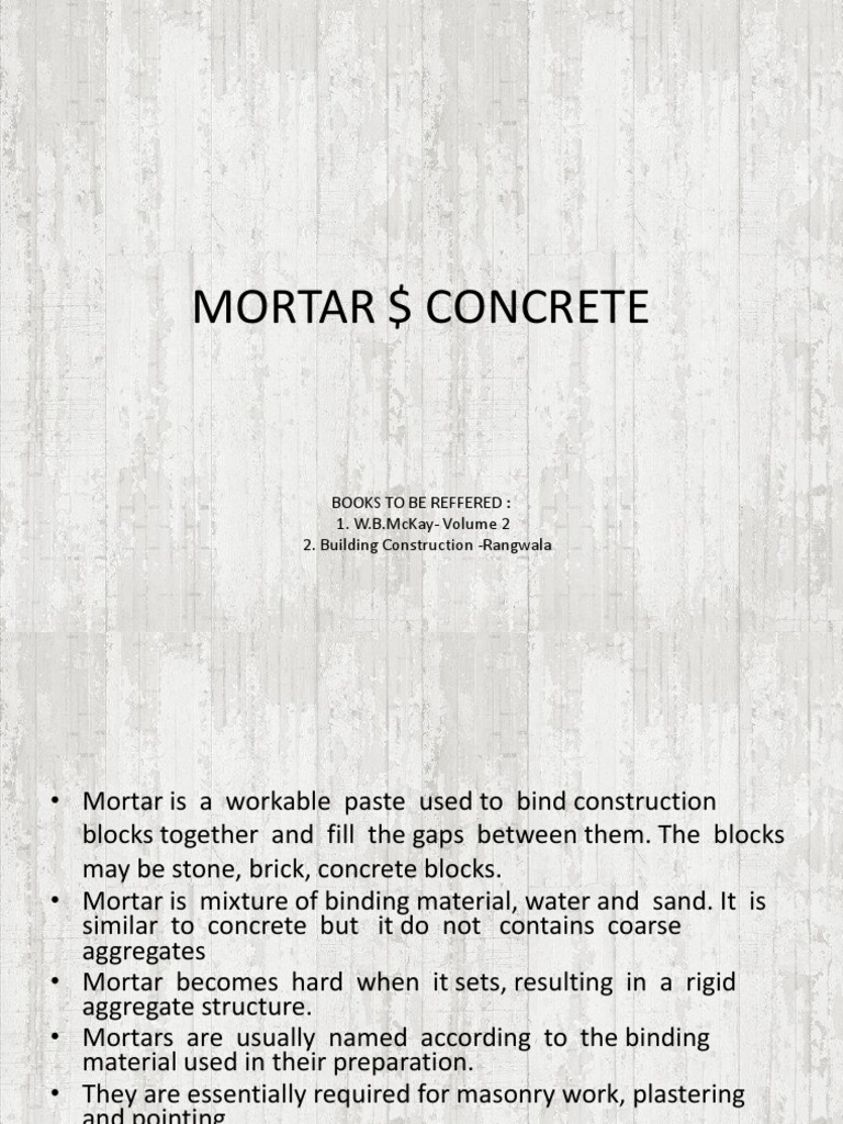 MORTAR | PDF | Concrete | Cement