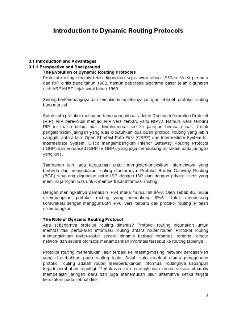 3.introduction To Dynamic Routing Protocols | PDF