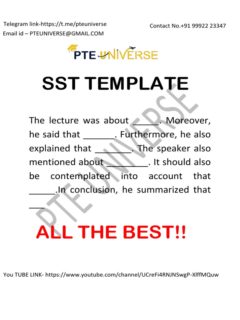 SST Template | PDF