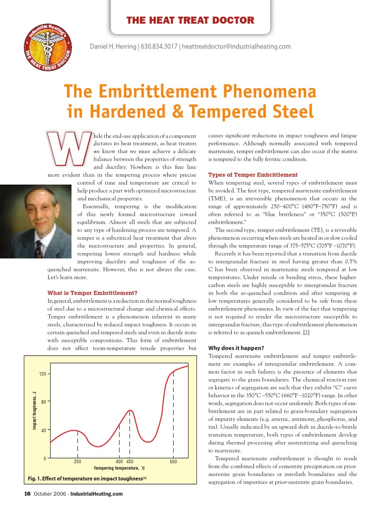 Embitterment of Steel | PDF | Steel | Heat Treating