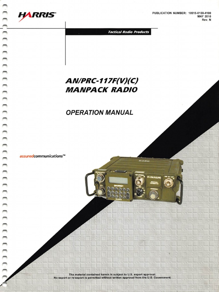 AN - PRC-117 (V) (C) Manpack Radio Operation Manual | PDF | Ultra High ...