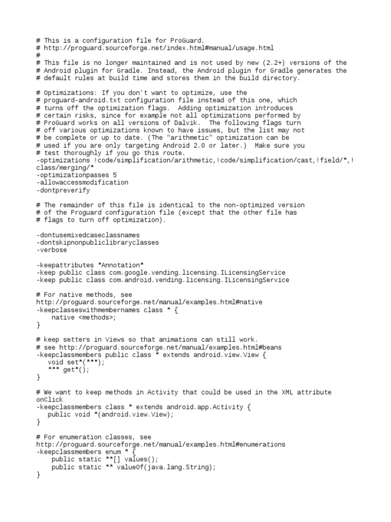 Proguard Android Optimize | Download Free PDF | Android (Operating ...