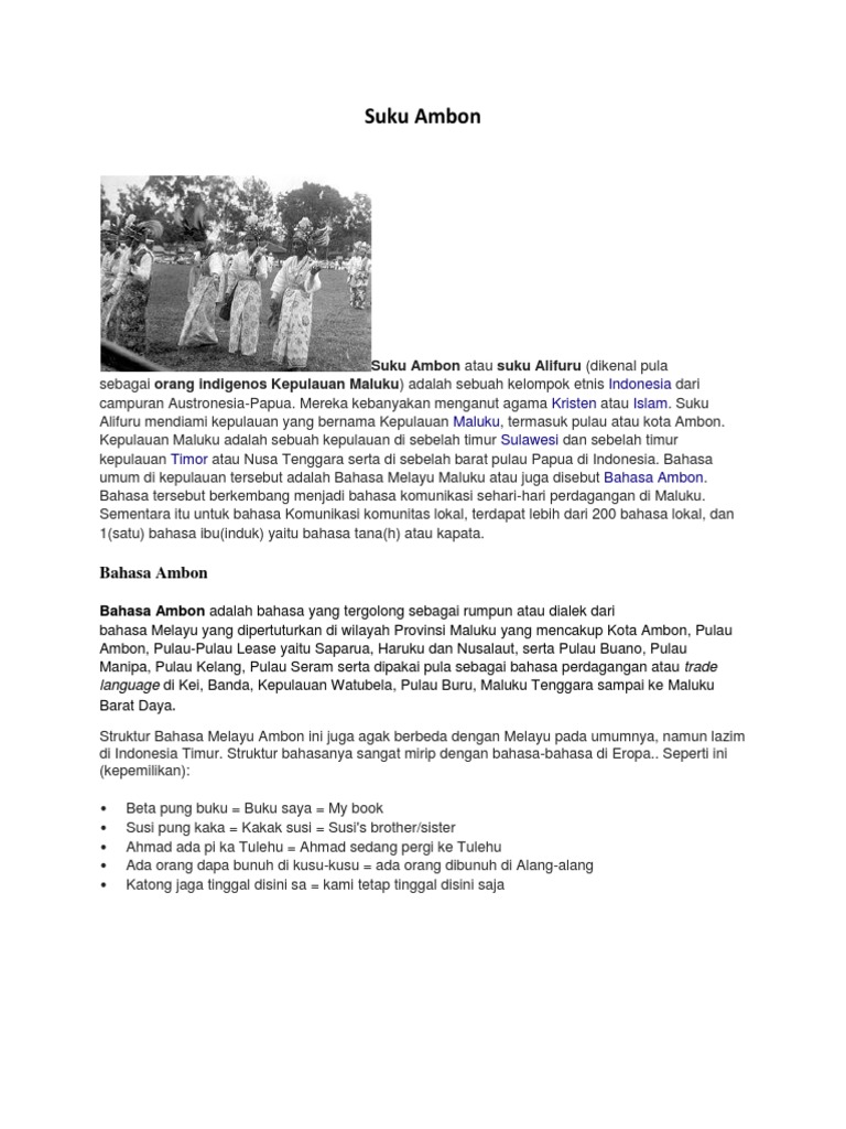 Suku Ambon | PDF