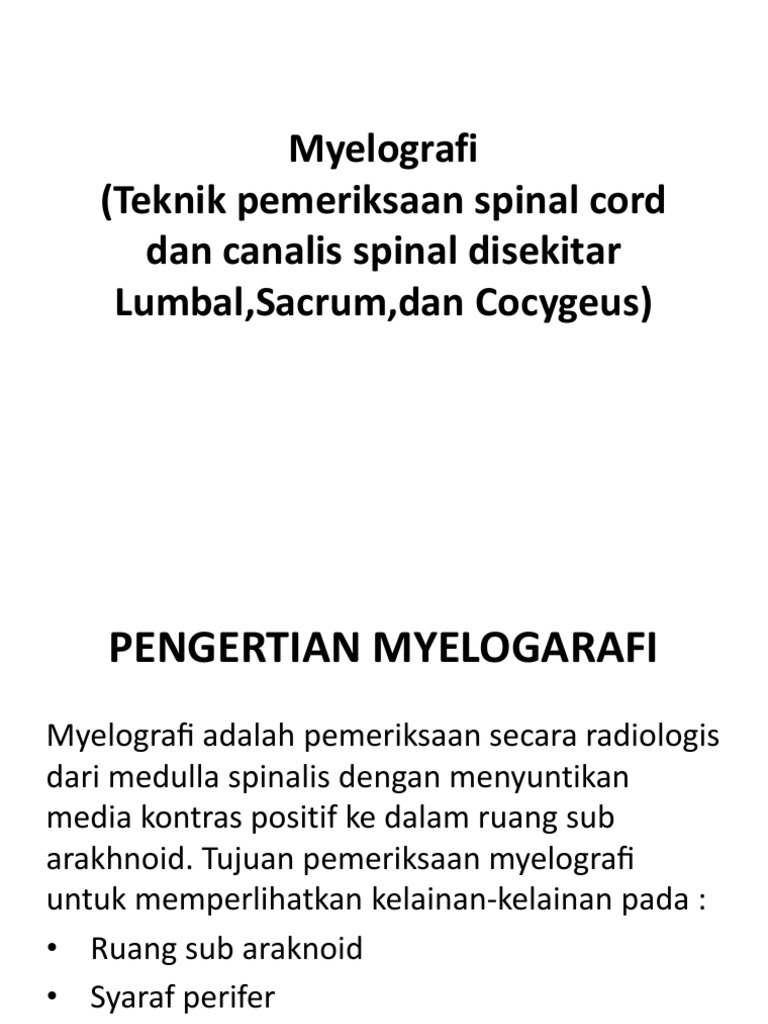Myelografi | PDF
