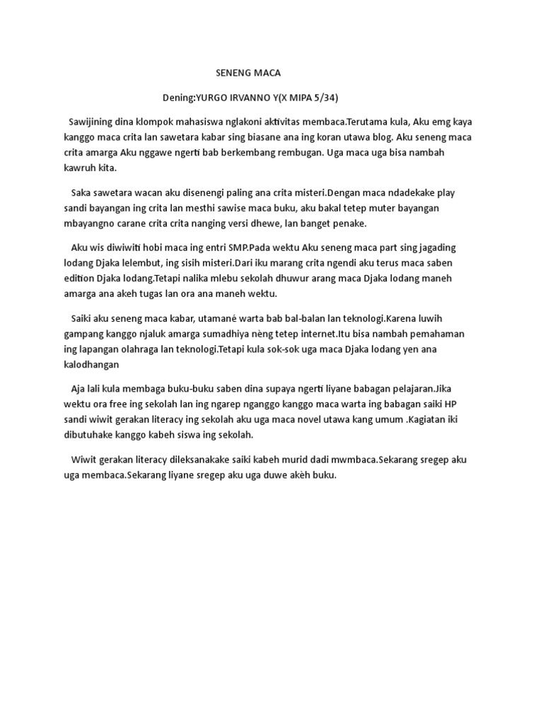 Seneng Maca | PDF